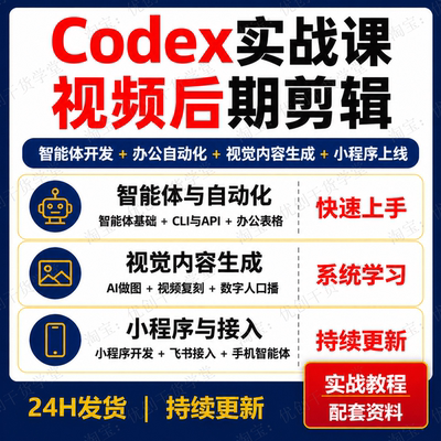 CODEX落地实操课AI自动化工作流智能体小程序办公视频实战教程