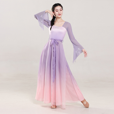 齐胸汉唐舞蹈服长款连衣裙中国舞