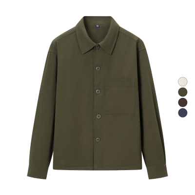 男装 2026春季新款 复古宽松棉麻式茄克外套翻领长袖衬衫 482443