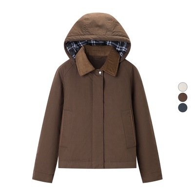 女装 2025冬季新款 翻领连帽长袖棉衣空气棉服短茄克/夹克 479764