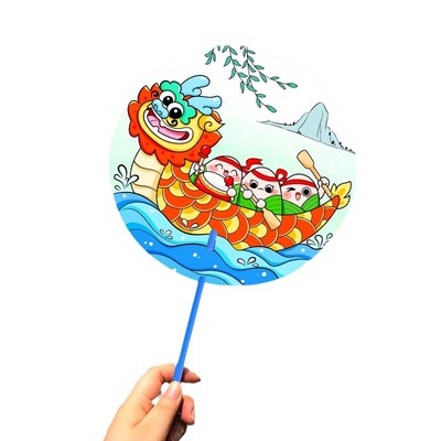 儿童绘画涂鸦卡通小扇子