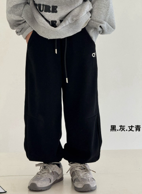 品牌童装2025冬新款男女儿童韩版百搭一体绒针织裤运动裤潮77711