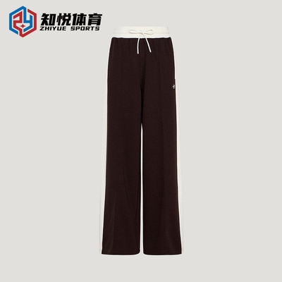 阿迪达斯女装撞色拼接系带阔腿宽松休闲长裤芭蕾风KY3344 KY3345