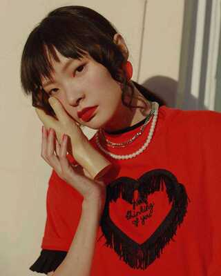 短袖lazyoaf特大码爱心流苏边