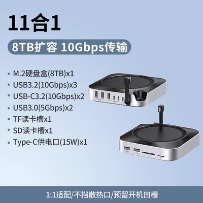 绿联typec拓展坞适用Macmini M4Pro转M.2硬盘盒扩容8T内存扩展坞