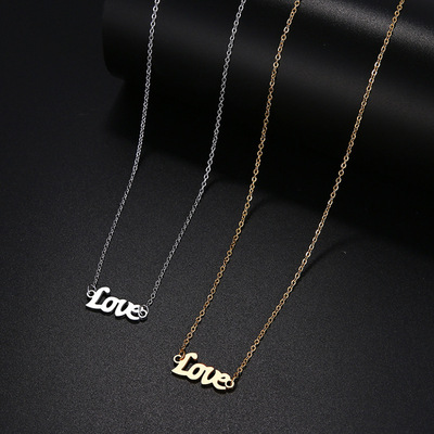 跨境爱情字母锁骨链66