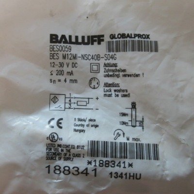 原装BALLUFF巴鲁夫传感器BES0059 BES M12MI-NSC40B-S04G接近开关