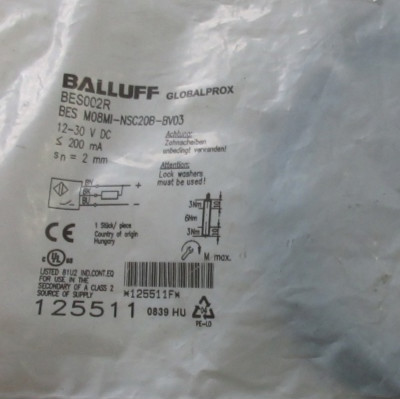 原装BALLUFF巴鲁夫传感器BES002R BES M08MI-NSC20B-BV03接近开关