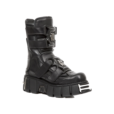 newrock官方正品手工金属中筒靴