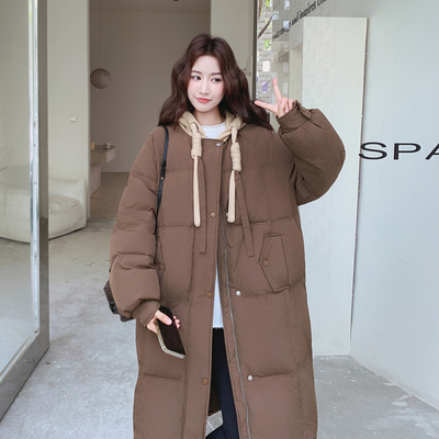 【现货上新】卡其针织拼接咖色羽绒服(90老标)079-4564-p365-k548