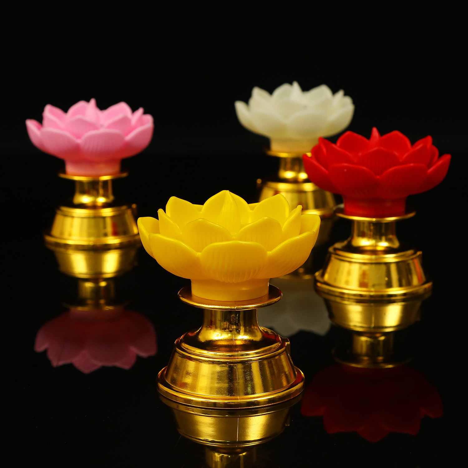 彩色莲花灯荷花灯供佛前供灯用品长明灯佛堂供奉电子灯