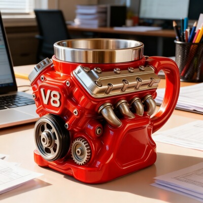 跨境新款V8Engines Stainless Steel Cup发动机不锈钢咖啡杯