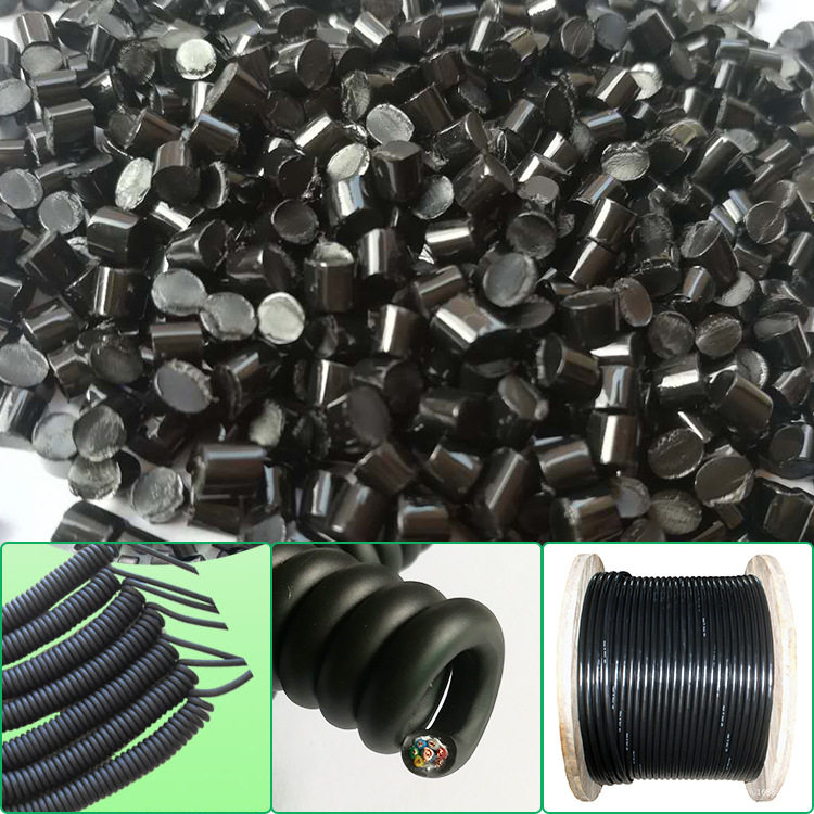 厂家直销 TPU挤出级线材原料98A黑色雾面、亮面（卷线、直线）_虎窝淘