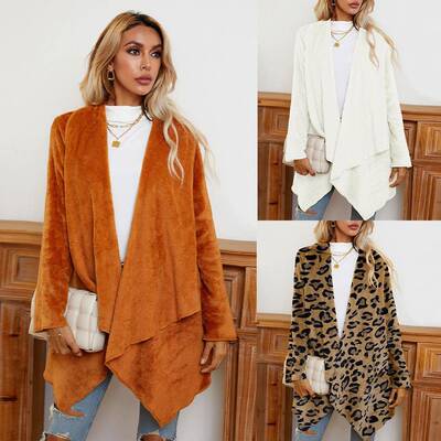 women for sweater wool coat fleece double-sided cardigan