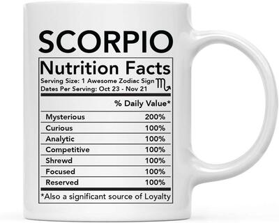 ins网红美式天蝎座创意Scorpio Nutritional Facts陶瓷咖啡马克杯