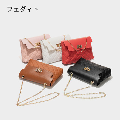 锁扣绣花包2024laides handbag跨境女包韩版链条包百搭斜跨包