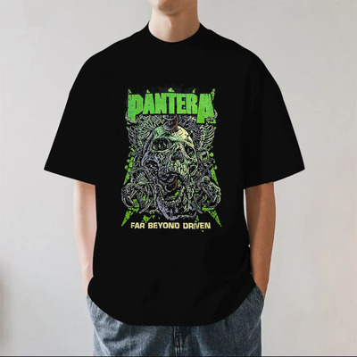 PANTERA Far Beyond 泰产金属乐队男女款纯棉印花短袖T恤摇滚宽松