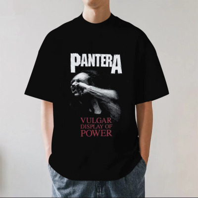 PANTERA潘多拉乐队硬核重金属朋克摇滚重磅280g纯棉男短袖T恤宽松
