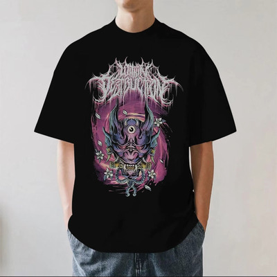 残酷死核Within Destruction乐队金属重磅280g纯棉男短袖T恤宽松