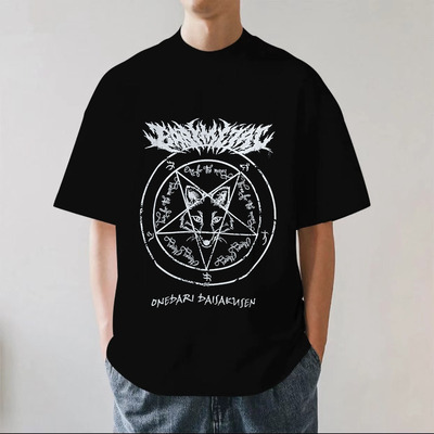 BABYMETAL乐队金属摇滚街头嘻哈暗黑重磅280g纯棉男女短袖T恤宽松