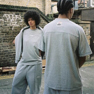 Corteiz 新款夏季百搭休闲运动短袖男女刺绣三星插肩灰色时尚T恤