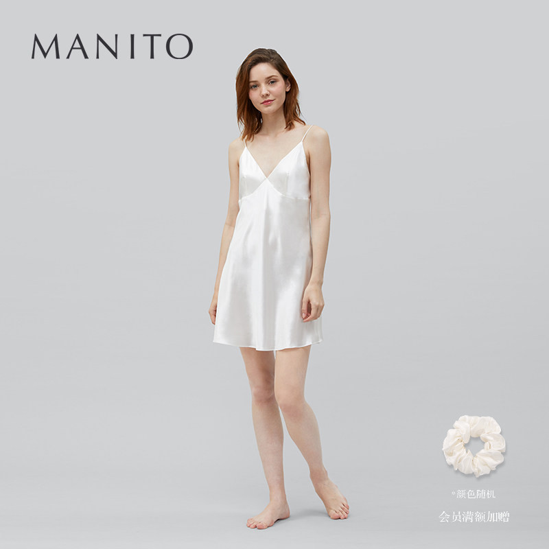 MANITO/曼尼陀Greta真丝吊带睡裙性感短裙桑蚕丝家居服短睡裙