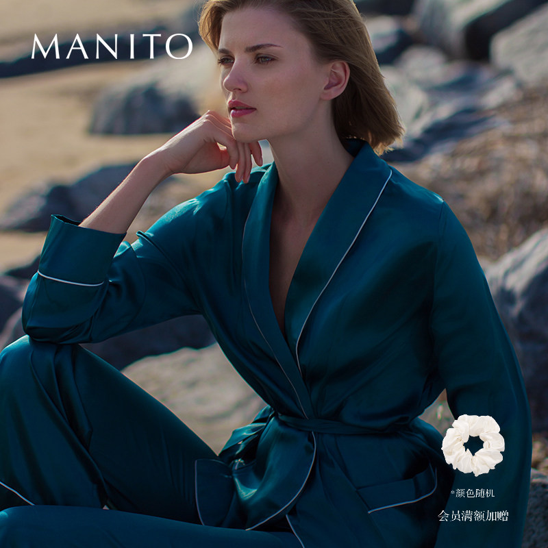 MANITO/曼尼陀Elite睡袍套装真丝睡袍桑蚕丝纯欲风舒适家居服