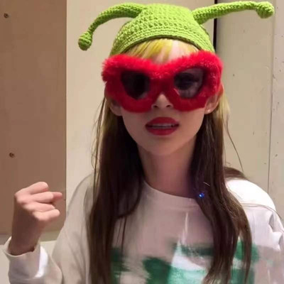 防晒装扮猫眼三角形女cos潮流