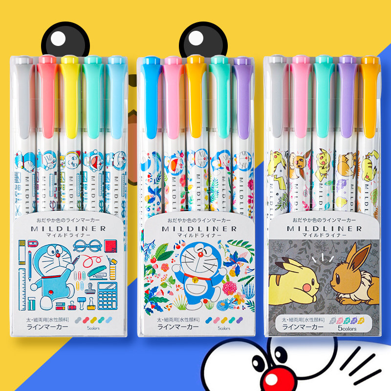 30%off 日本ZEBRA斑马SHOWANOTE限定荧光笔限量哆啦A梦皮卡丘伊布