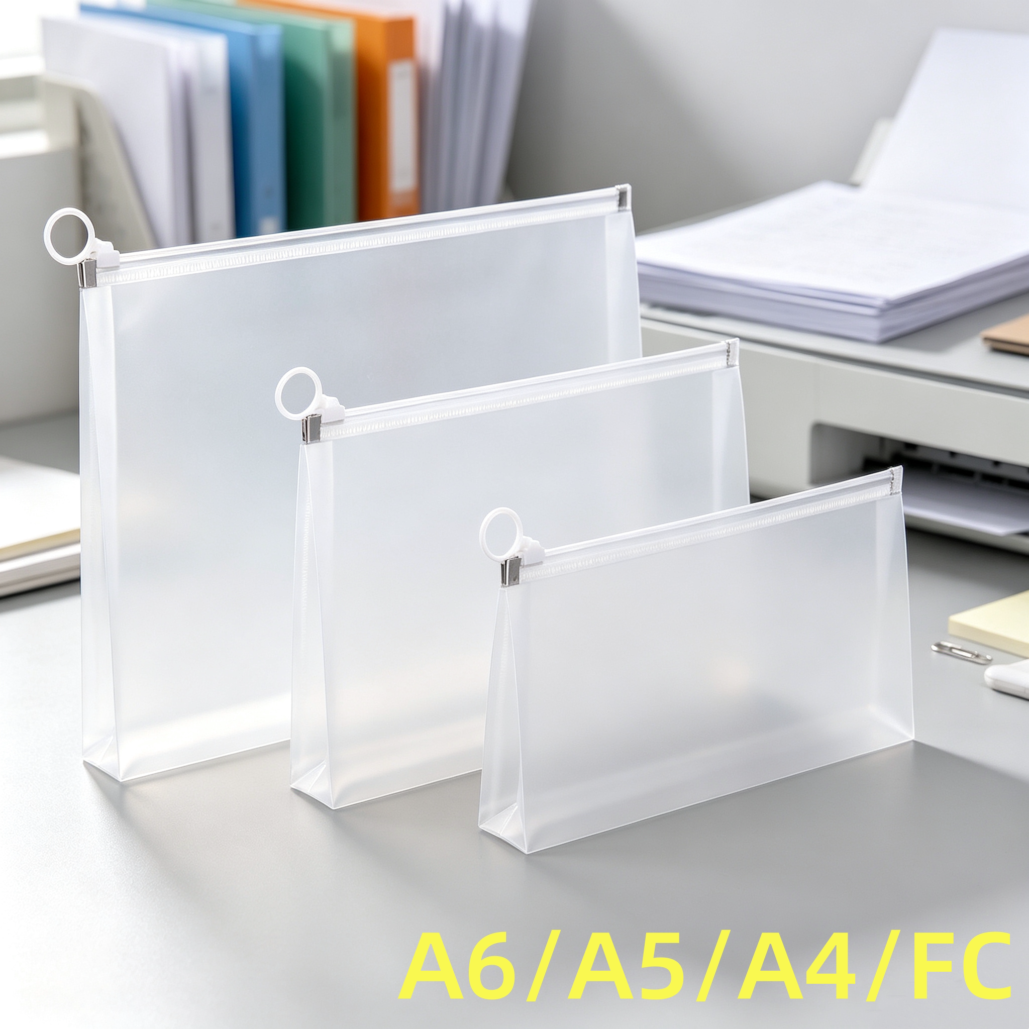 10个装防水加厚FC立体手提拉环文件袋PP透明资料收纳档案袋大容量