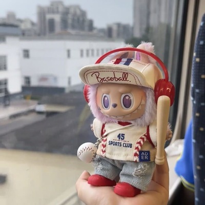 仅衣服Labub娃衣衣服棒球衫搪胶脸公仔娃娃衣la布布可着替棒球帽