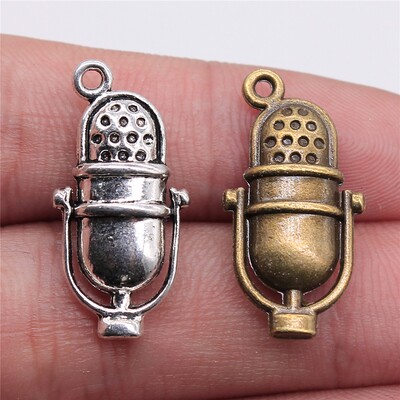 10个/包 26x13mm 多色DIY饰品配件 话筒吊坠 ABD-C10637