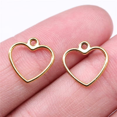 40个/包 14x13mm 多色DIY饰品配件镂空爱心边框吊坠 ABD-C14471