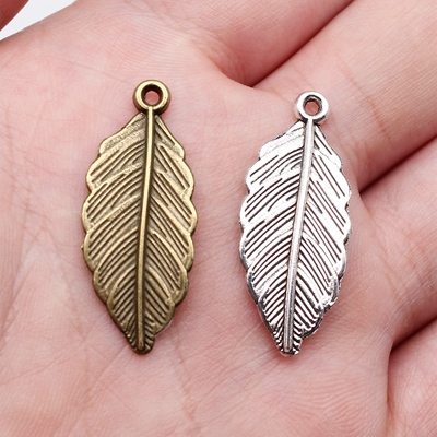 20个/包 31x12mm 多色DIY饰品配件 树叶吊坠 ABD-C10253
