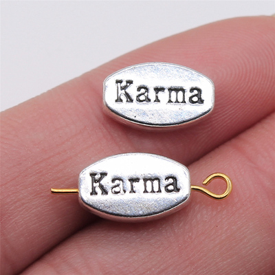 10个/包 8x13mm 古银色锌合金材质 karma小孔珠 ABD-C13453