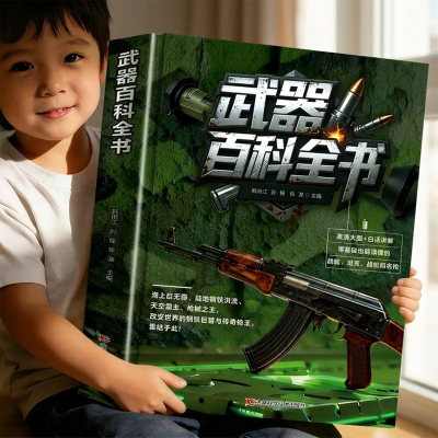 精装硬壳 武器百科全书 海上巨无霸高清彩图儿童军事百科高级铜版纸 枪械 轰炸机 步枪军事科普战机 坦克军迷武器爱好者军事科技书