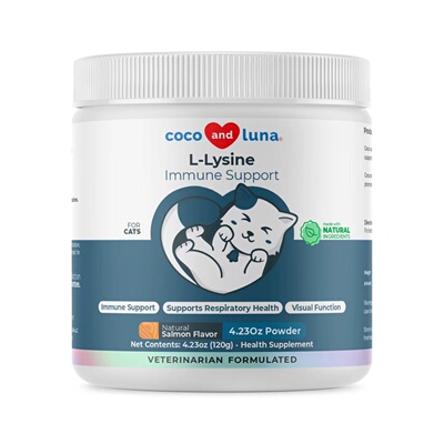 美国直邮Coco and Luna L-Lysine Supplement Cat 猫用L-赖氨酸粉