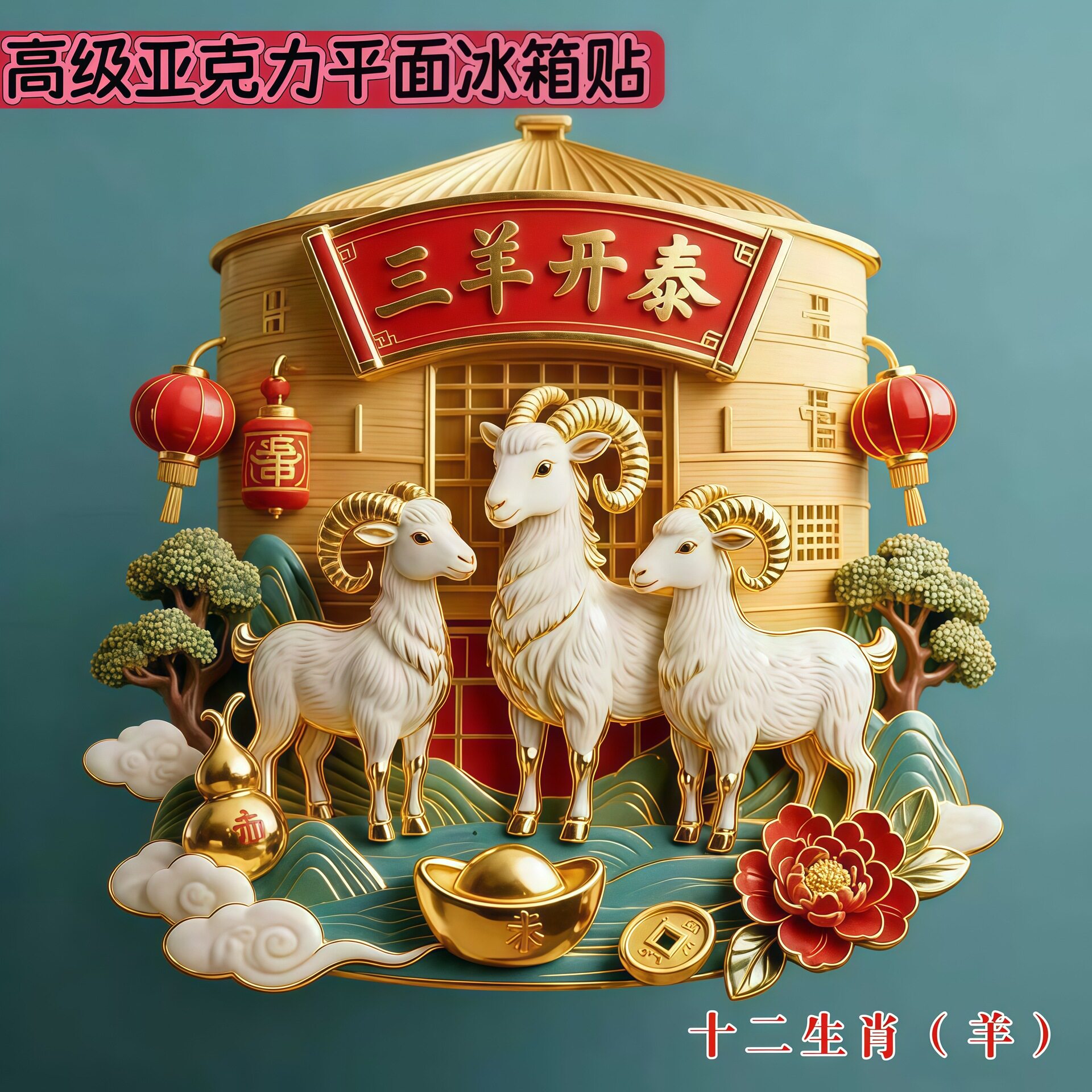 【十二生肖】冰箱贴文化创意平面冰箱贴国潮中式旅游伴手礼纪念品