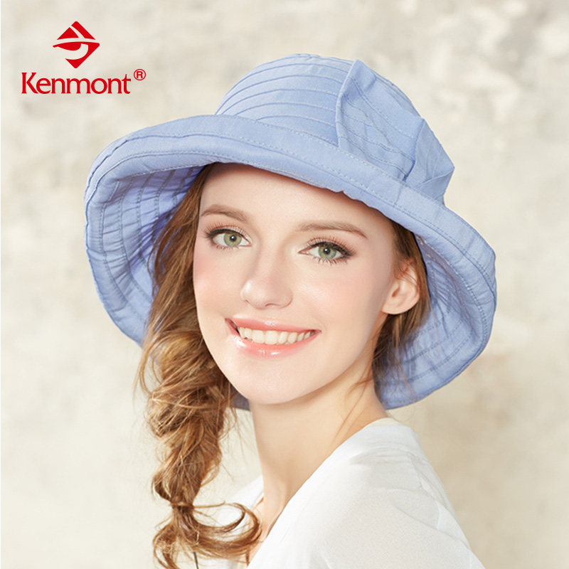 KENMONT/卡蒙夏季帽子女款遮阳帽女防晒大檐帽超好看独特漂亮帽子