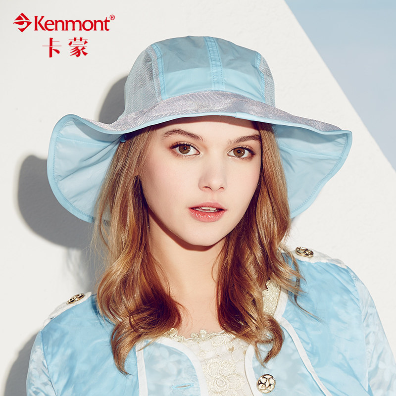 KENMONT/卡蒙防晒帽子女款遮阳帽女防晒大檐帽超好看独特漂亮帽子