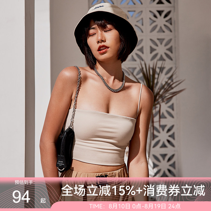 Alpha细带平口背心女 带胸垫细肩带短款中低强度运动健身瑜伽文胸