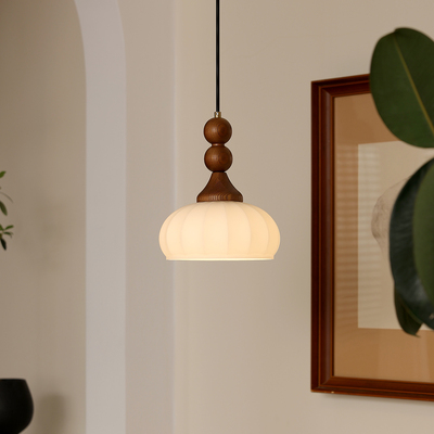 南瓜 中古法式卧室床头吊灯复古美式南洋风餐厅吧台小吊灯吊线灯