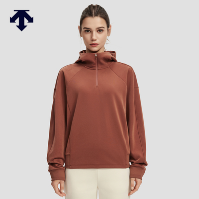 DESCENTE迪桑特WOMEN’S TRAINING系列女士半拉链连帽卫衣秋冬