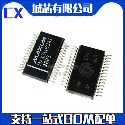 MAX211ECAI MAX211EEAI+T SSOP-28 RS232收发器 支持配单