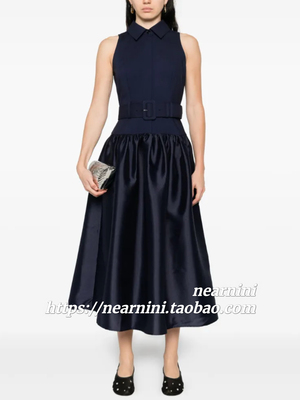 Nearnini塔夫绸SP复古无袖连衣裙
