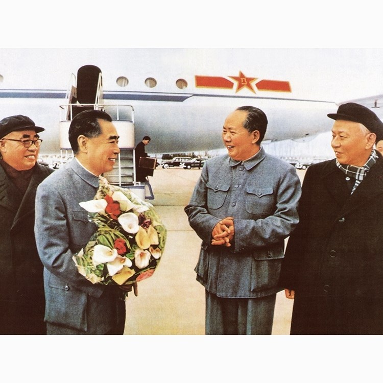 毛泽东画像油画布办公室客厅装饰画周恩来朱德刘少奇伟人海报画像