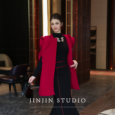 网红气质设计感斗篷轻奢羊毛外套