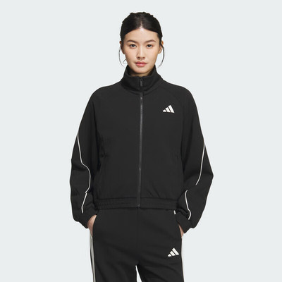 阿迪达斯女子STADIUM KN JKT针织运动休闲宽松夹克外套 KC0018