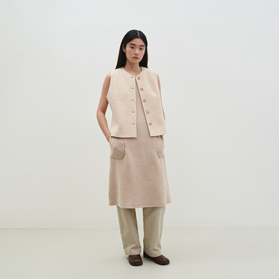 SETTE SEVEN【天丝羊毛】针织圈圈肌理复古经典无袖马甲102314