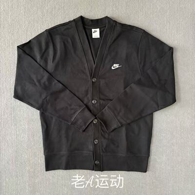 Nike/耐克 男子春秋跑步运动休闲透气针织V领纯棉开衫外套 FN3899